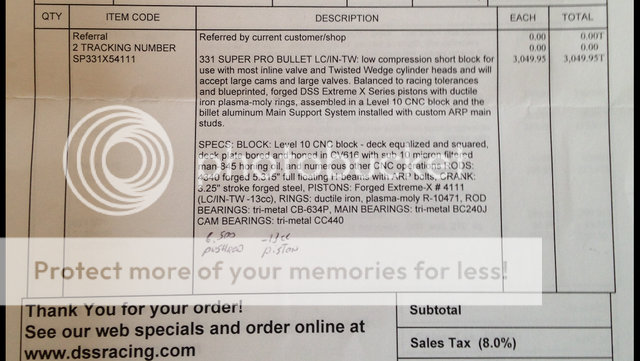 For Sale - Dss super pro bullet 331. Complete or part out | Ford ...